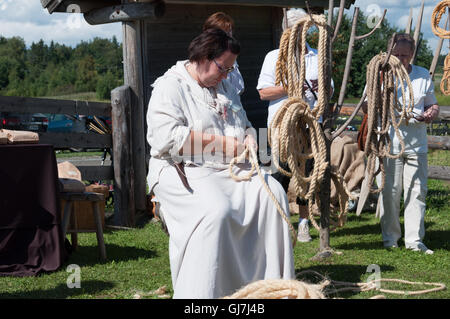 Medieval rope maker Stock Photo - Alamy