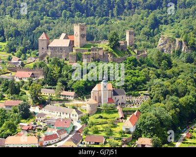 The Castle and the border town of Hardegg in the National Park Thayatal ...