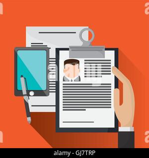 smartphone pen businessman cv document icon Stock Vector Image & Art ...