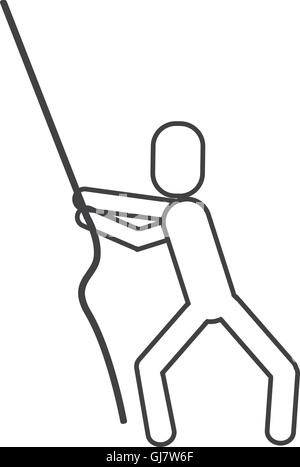 man pictogram pulling rope icon Stock Vector Image & Art - Alamy