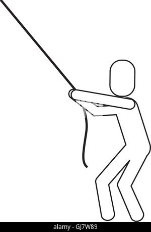 man pictogram pulling rope icon Stock Vector Image & Art - Alamy