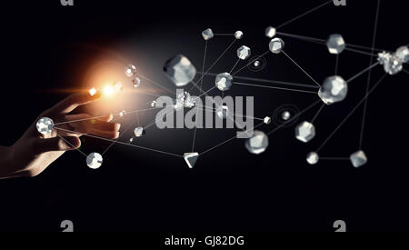 Touch circle for virtual communication. Media. New technology of ...