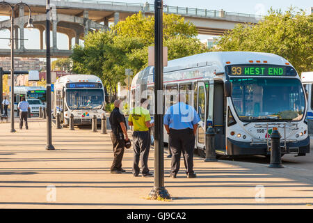 Nashville MTA 93 Music City Star West End Shuttle awaits departure from ...