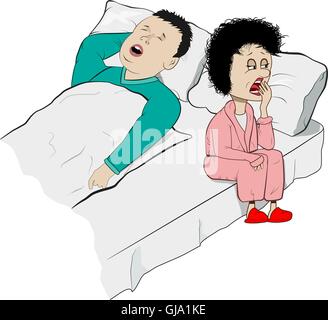 vector illustration of a snoring sleeping man Stock Vector Image & Art ...