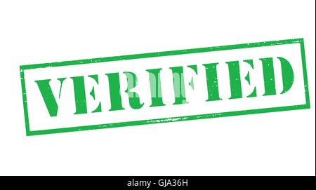 Grunge green verified word rubber seal stamp on white background Stock ...