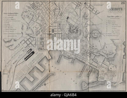 TRIESTE TRST: Antique town plan. City map. Italy. BRADSHAW, 1890 Stock ...