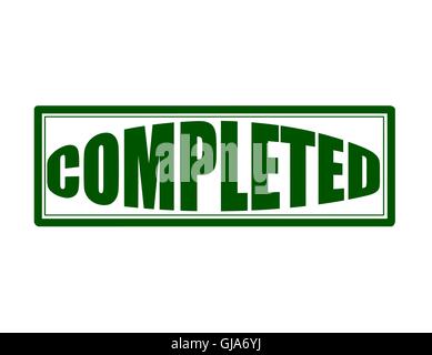 Stamp with word completed inside, illustration Stock Photo: 84791669 ...