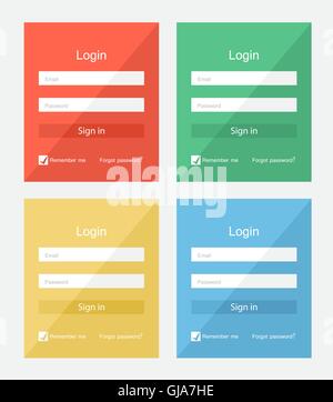 User login form template. Sign in window with blurred backdrop. Login interface. Website UI UX ...