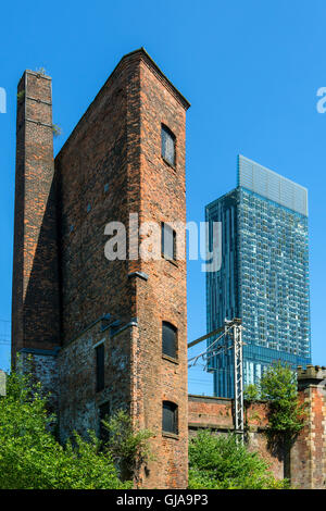 An old 19th century factory building and the Beetham Tower, from the ...