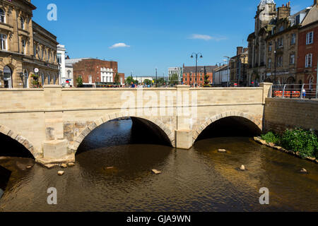 The recently exposed River Roch at Rochdale town centre, Greater ...