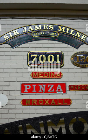 Train name plates, National railway museum, Leeman Rd, York, North ...