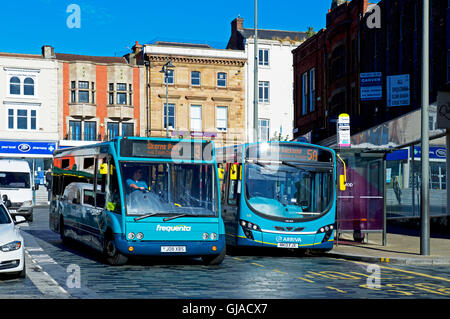 Buses in Darlington, County Durham, England UK Stock Photo - Alamy