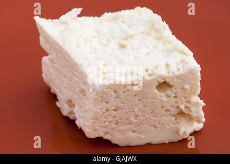 Traditional Caucasian homemade Cheese Brinza with rosemary on wood ...