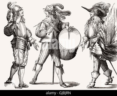 French Army; musketeers of Louis XIII and Louis XIV, 17th century (19th ...