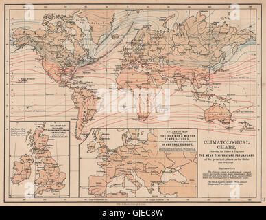 WORLD CLIMATE. January temperature. Summer/winter Europe. JOHNSTON 1901 ...