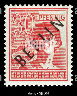 The 1948 DBPB 3 Freimarke Schwarzaufdruck stamp was issued in the post ...