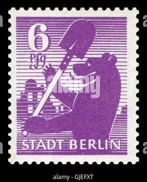 The OPD BLN 1945 1 Berliner Bär stamp features the Berlin Bear, a ...