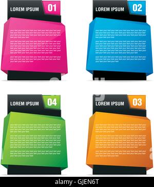 Colorful 3D text placeholders set with design and color alternative for ...