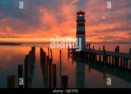 sunset, lighthouse, humans, human beings, people, folk, persons, human ...