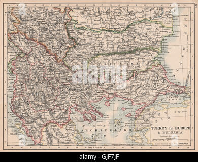 TURKEY IN EUROPE & BULGARIA. Rumili Eastern Rumelia Balkans. JOHNSTON ...