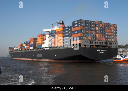 Container ship stern Stock Photo - Alamy