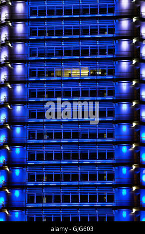 blue house building office shine shines bright lucent light serene ...
