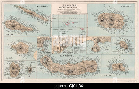 Azores - Fayal Pico & San Jorge. ADMIRALTY sea chart 1849 (1957) old ...