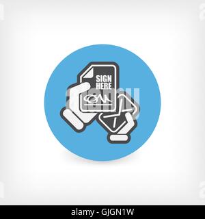 Notary mail contract icon. Flat illustration of notary mail contract ...