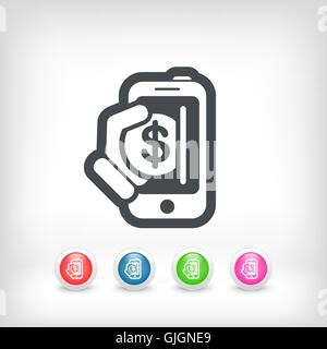 Smartphone money icon Stock Vector Image & Art - Alamy