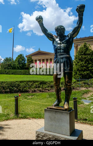 Statue of Sylvester Stallone as Rocky outside the Philadelphia Museum ...