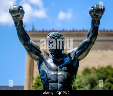 Statue of Sylvester Stallone as Rocky outside the Philadelphia Museum ...