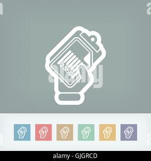 Barcode label icon. Serial number. Flat design, linear and color styles ...
