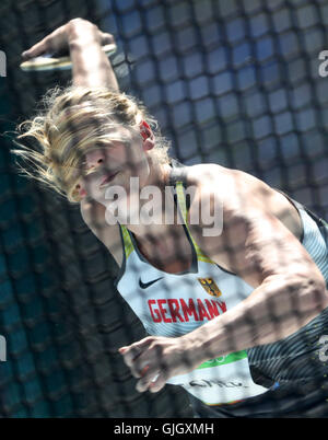 Julia Fischer of Germany competes during the women's Discus Throw ...