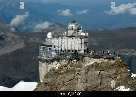 Aerial panorama view of the Sphinx Observatory on Jungfraujoch - Top of Europe Stock Photo - Alamy