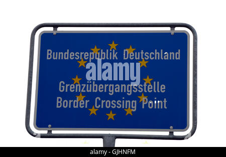 at the border crossing point of European Union, night Stock Photo - Alamy