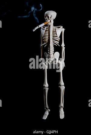 A skeleton smoking a cigarette Stock Photo - Alamy