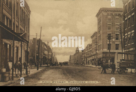 Muskogee, Oklahoma downtown street scene at McEntee's Diamonds. USA ...