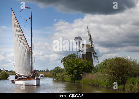Norfolk Wherry Yacht "White Moth" on the River Bure at Horning, Norfolk ...