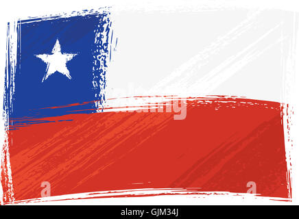Chile grunge flag. Patriotic background. National flag of Chile Stock ...
