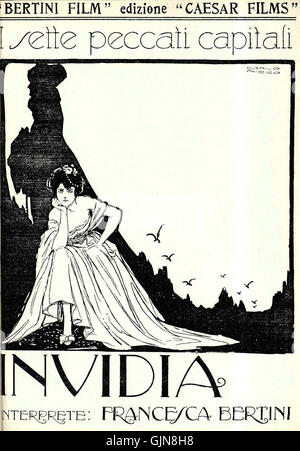 The 1919 film poster for 'Invidia,' created by artist Carlo Nicco ...