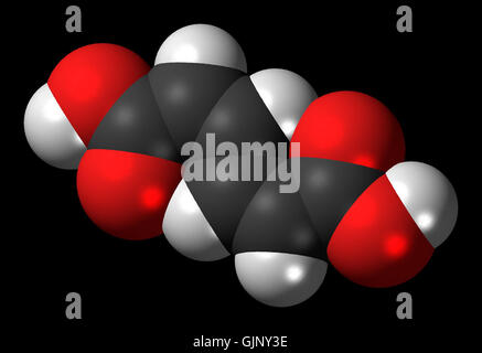 The 3D spacefill model of Muconic acid illustrates its molecular ...