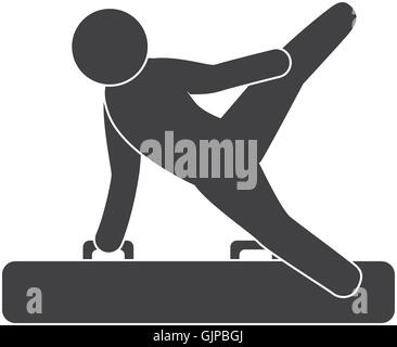 Pictogram practice artistic gymnastics icon. Sport hobby people person ...