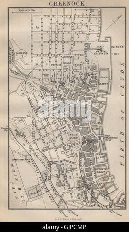 GREENOCK antique town plan. Scotland. BARTHOLOMEW 1895 old map chart ...