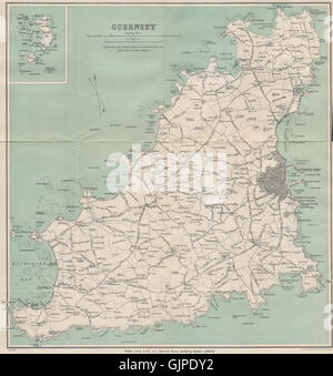 GUERNSEY inset Herm & Jethou. St Peter Port. Channel Islands. WARD LOCK ...
