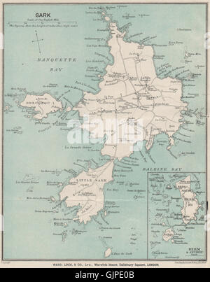 SARK vintage tourist map. Herm & Jethou. Channel Islands. WARD LOCK ...