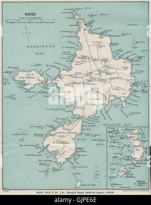SARK vintage tourist map. Herm & Jethou. Channel Islands. WARD LOCK ...