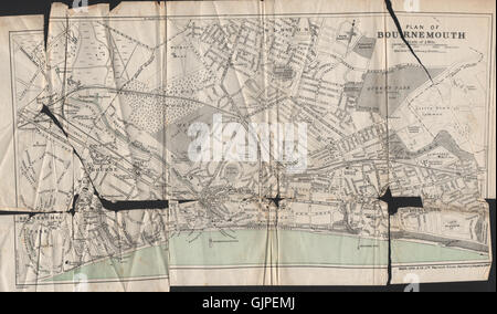 BOURNEMOUTH vintage town/city plan. Dorset. WARD LOCK 1921 old antique ...