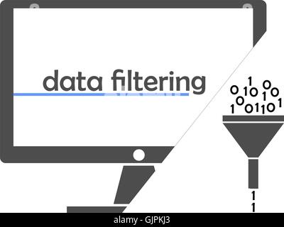 Data filtering icon with funnel Stock Vector Image & Art - Alamy