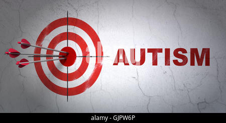 Health concept: target and Autism on wall background Stock Photo - Alamy