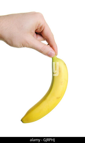 Hand hold banana. fruit. isolated. white background Stock Photo - Alamy